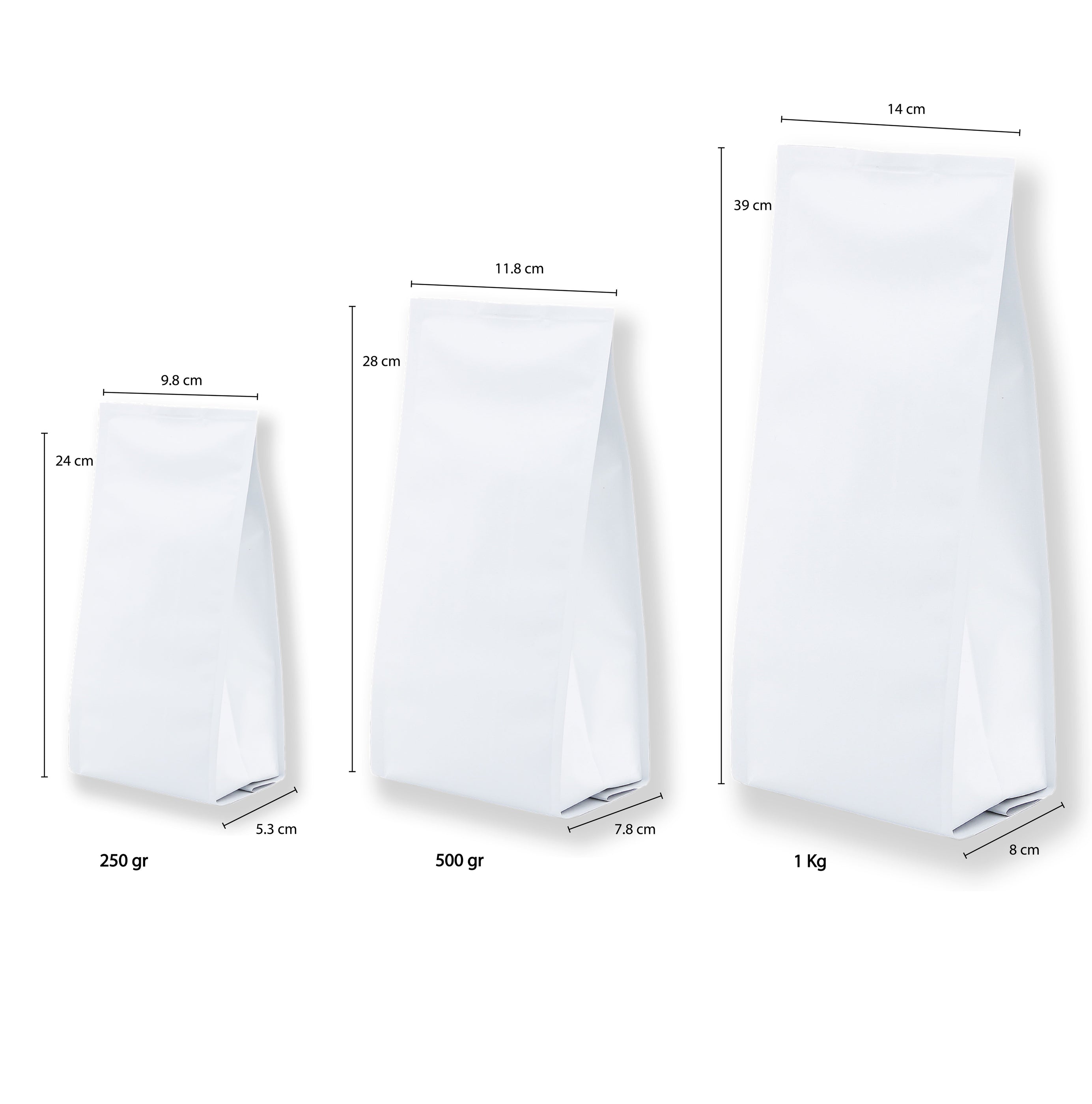 Bolsa Para Agroquímicos Con Fuelles Blanco Mate Laminada 250g Lamitec