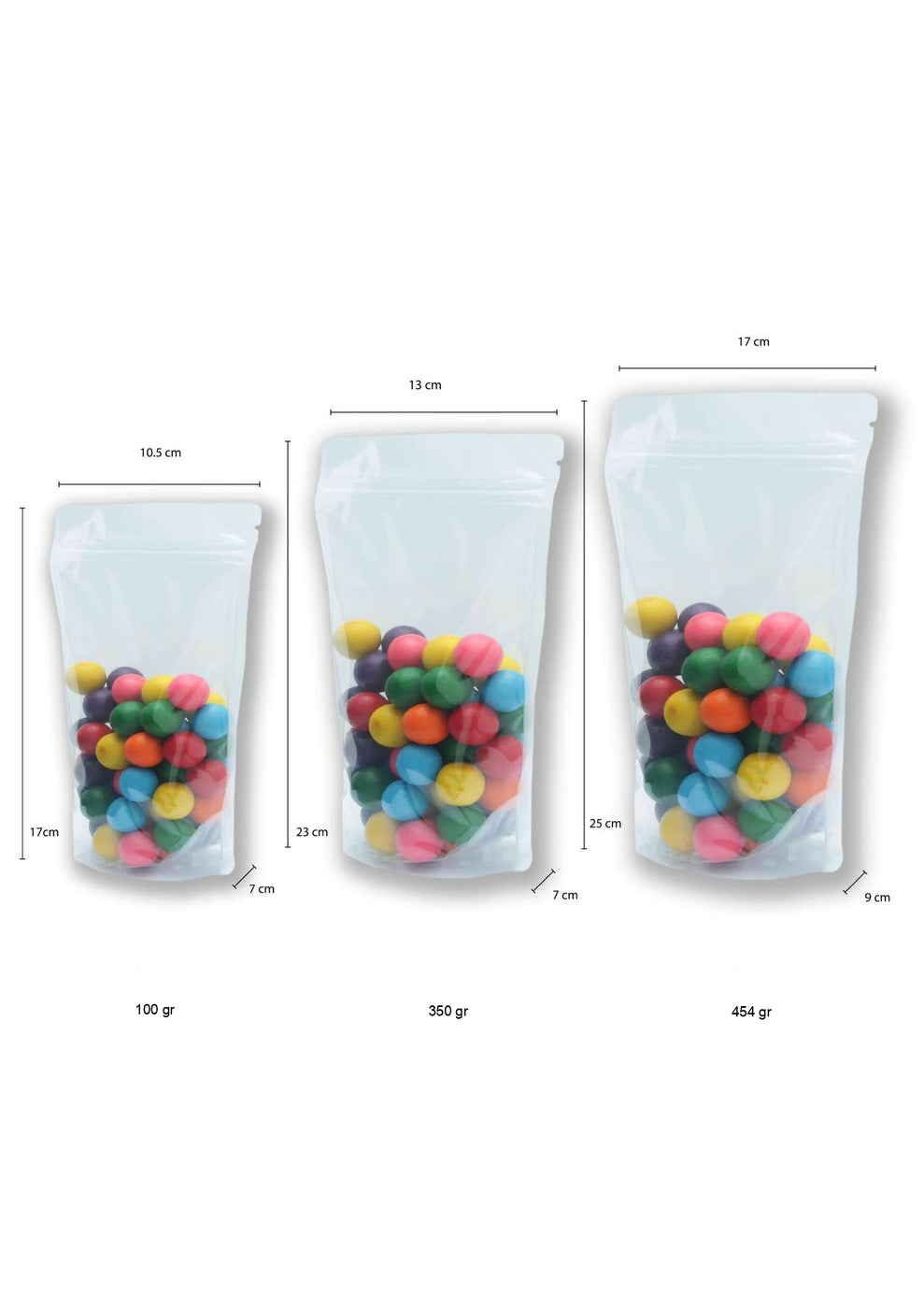 Bolsa Stand up Pouch Transparente 100g Doypack para Semillas y Aliment ...